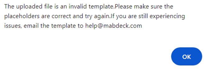 Template Generation Upgrade – Mabdeck Support
